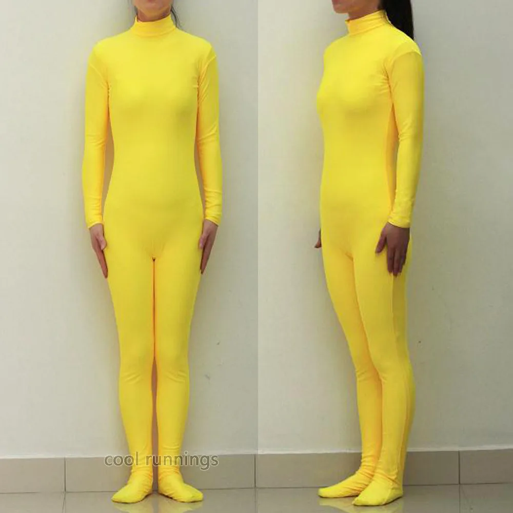 Fancy Dress Party Kid Yellow Unisex Spandex Zentai Costume Dancewear ...