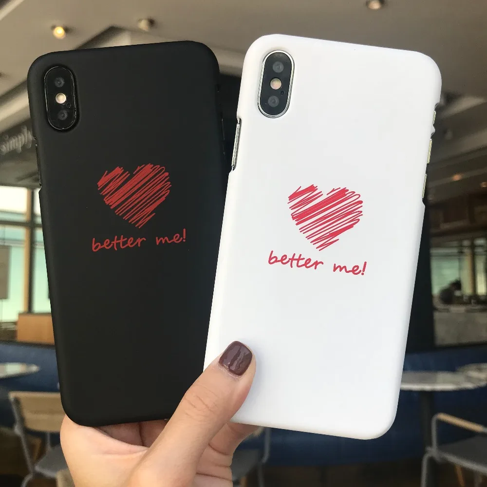 New Fashion Love Heart Couples Phone Case For iphone x Cases Ultra Thin ...