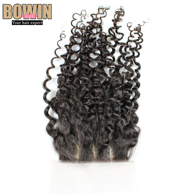 Alibaba Bowin Hair Unprocessed Deep Curly Silk Base Closure 4x4 Natural ...