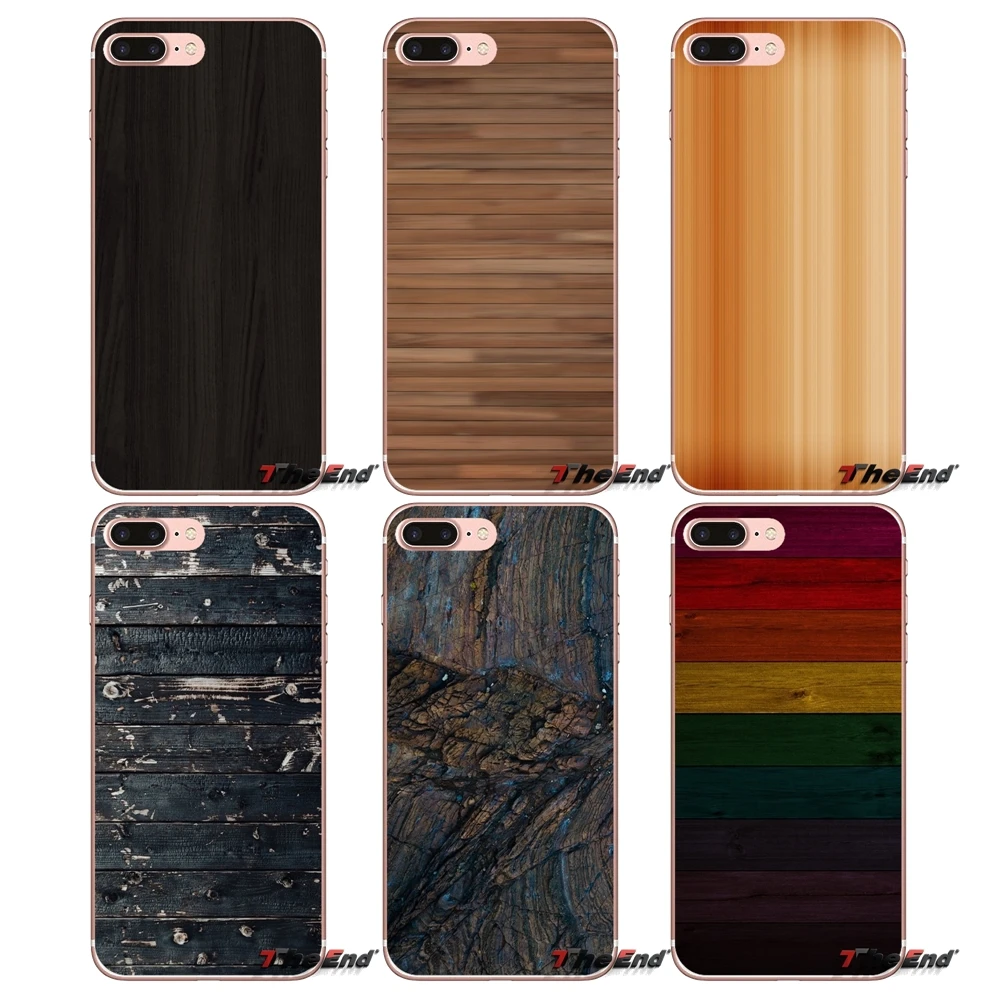 Soft Transparent Cases Cover Textures Wood For iPhone X 4 4S 5 5S 5C SE ...