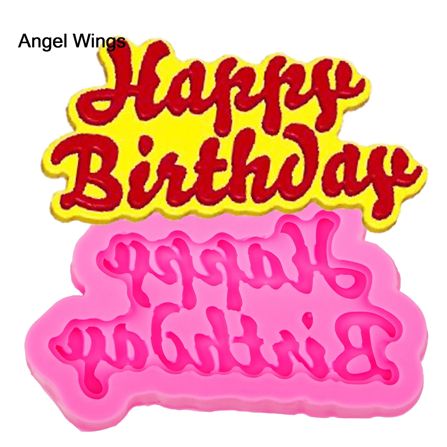 Angel Wings Food Grade 3d Fondant Cake Silicone Mold Happy Birthday ...
