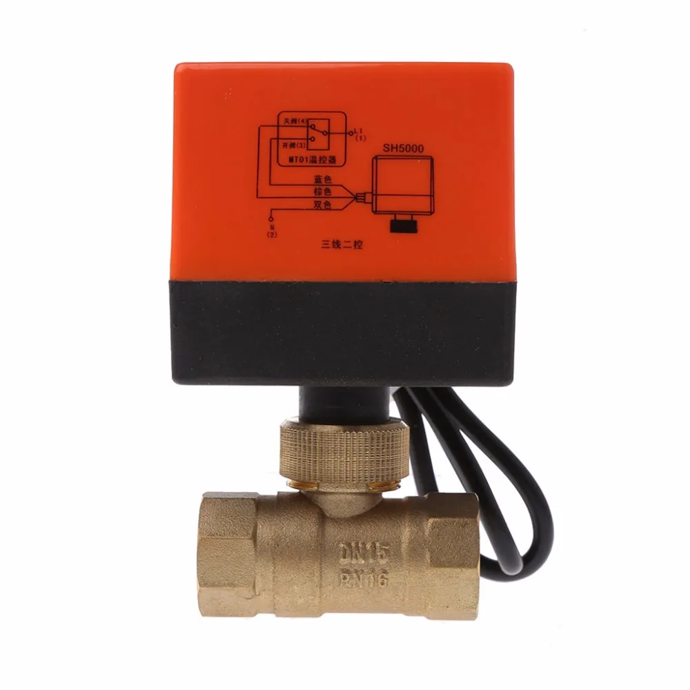 Dn15 Dn20 Dn25 Electric Motorized Brass Ball Valve Dn20 Ac 220v 2 Way 3