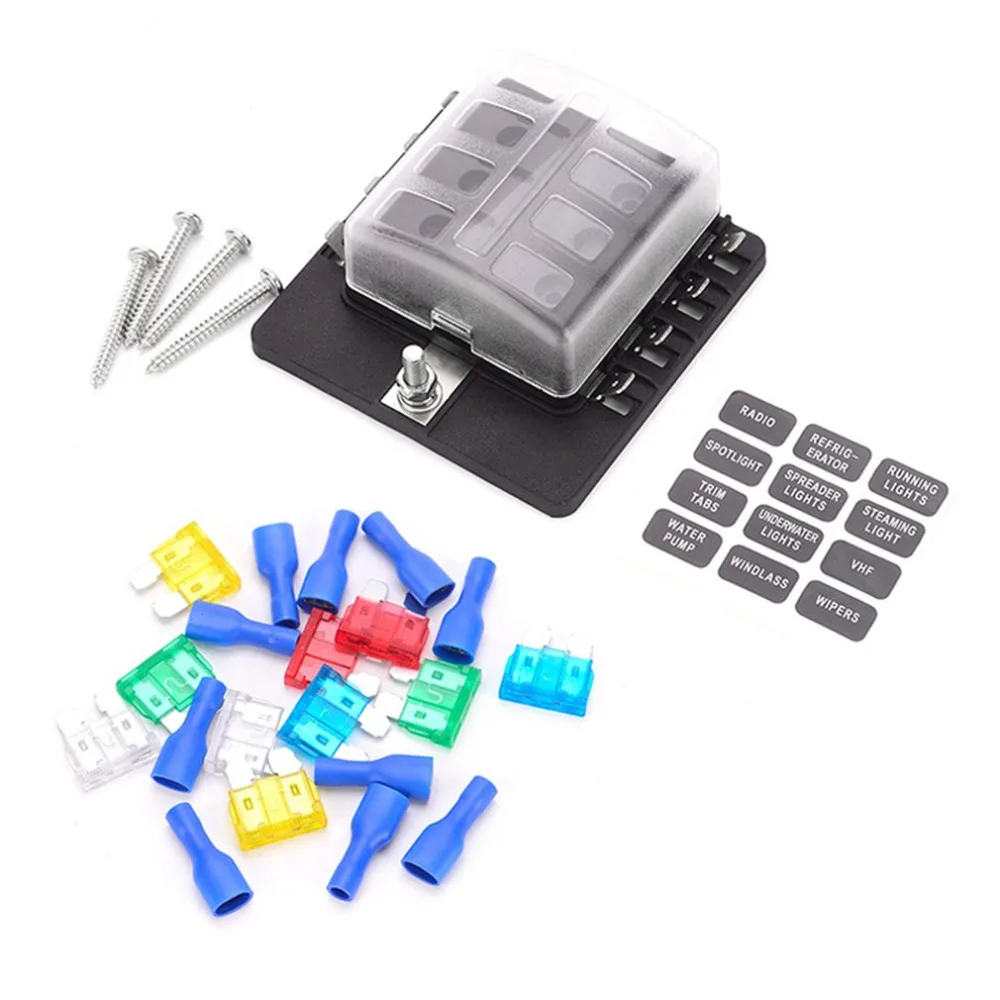 6 Way Fuse Terminals Box DC 32V Terminals Circuit Blade Fuse Blocks ...