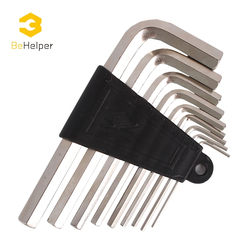 BeHelper 9pcs/set Universal L Shape Double End Hexagon Spanner Hex Key ...