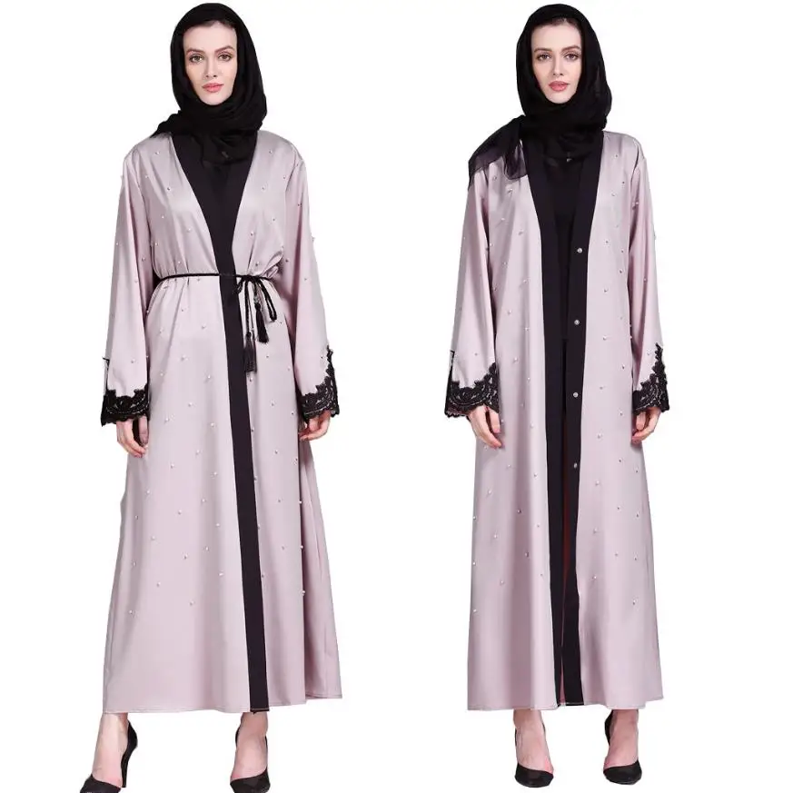 plus Size Arab Robe Muslim Women Dress Lace Beading Long Maxi Dress ...