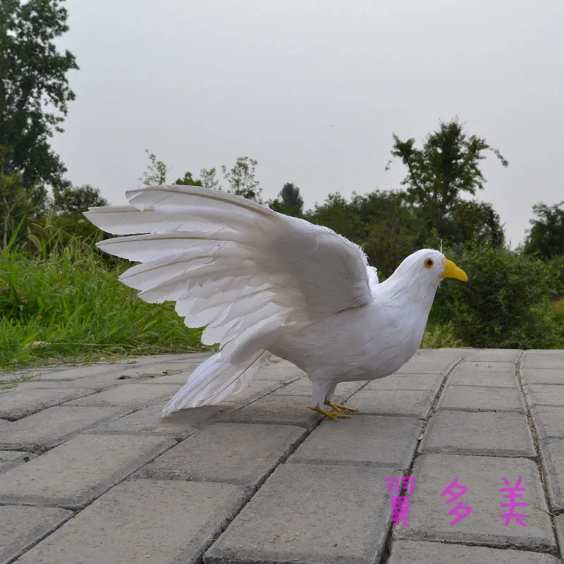 super simulation white dove toy polyethylene & furs flying pigeons doll ...