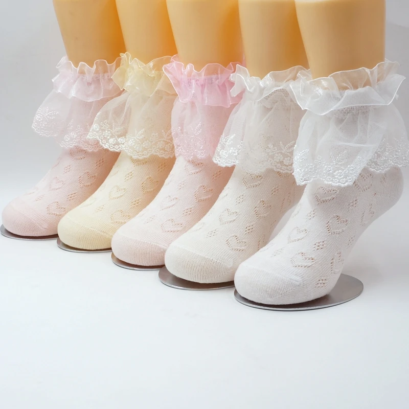 5 Colors Girls Socks Super Beautiful Lace Princess Girls Socks 2 12 ...
