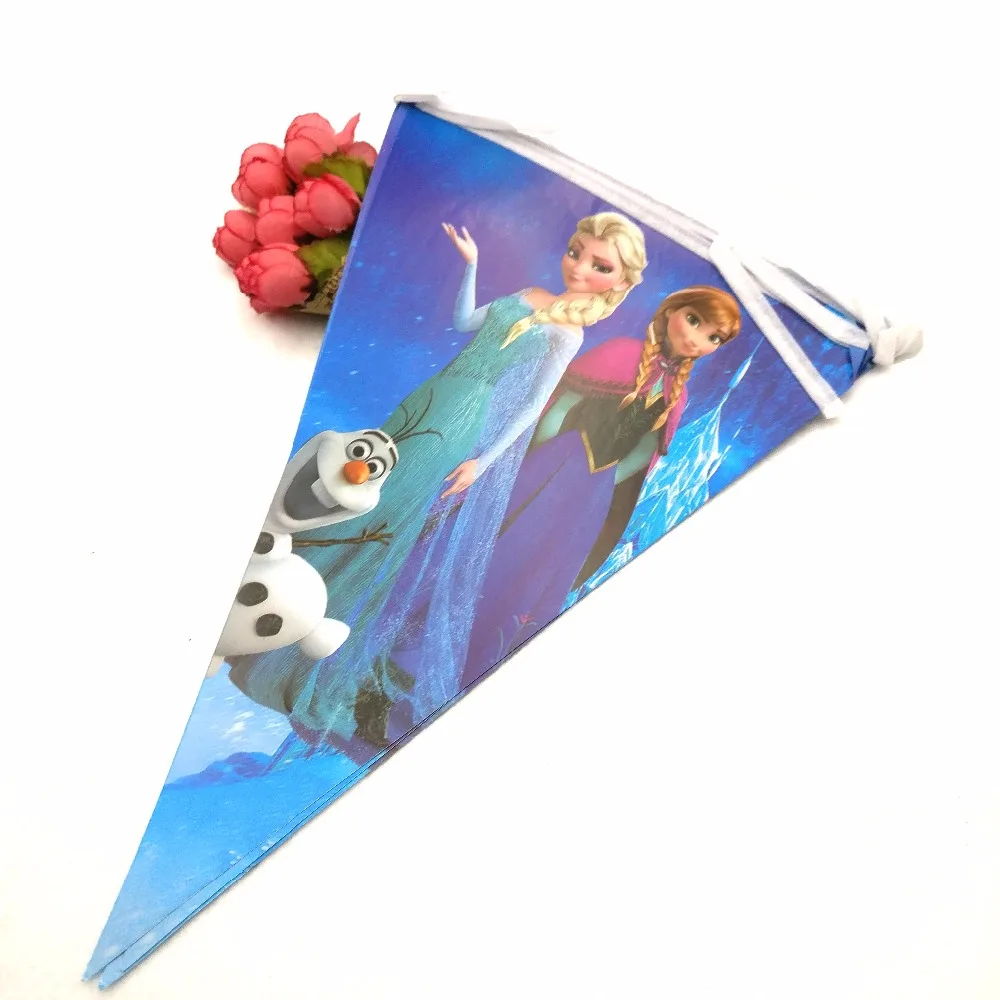 Frozen Elsa Anna Princess Flag Banner Party Supplies Including Cartoon ...