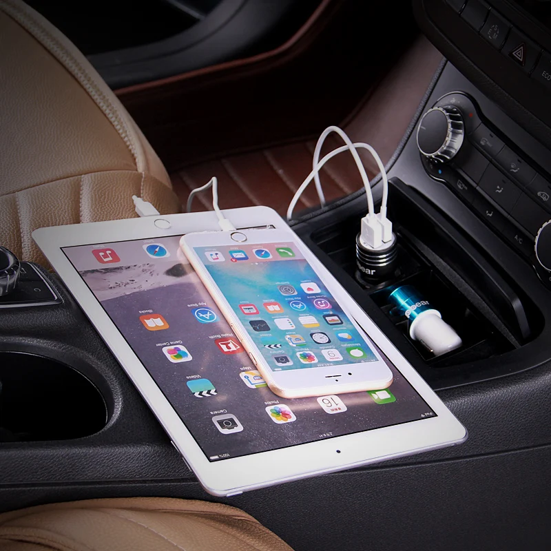 2017Car Charger Universal Mobile Phone Mini Dual USB Quick Charging 2.0 ...