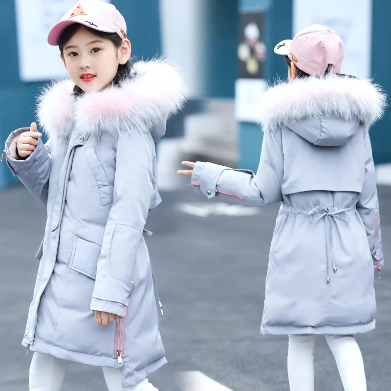 5-14-Years-Children-Girl-Jacket-Thick-Long-Winter-Warm-Coat-Fashion-Fur ...