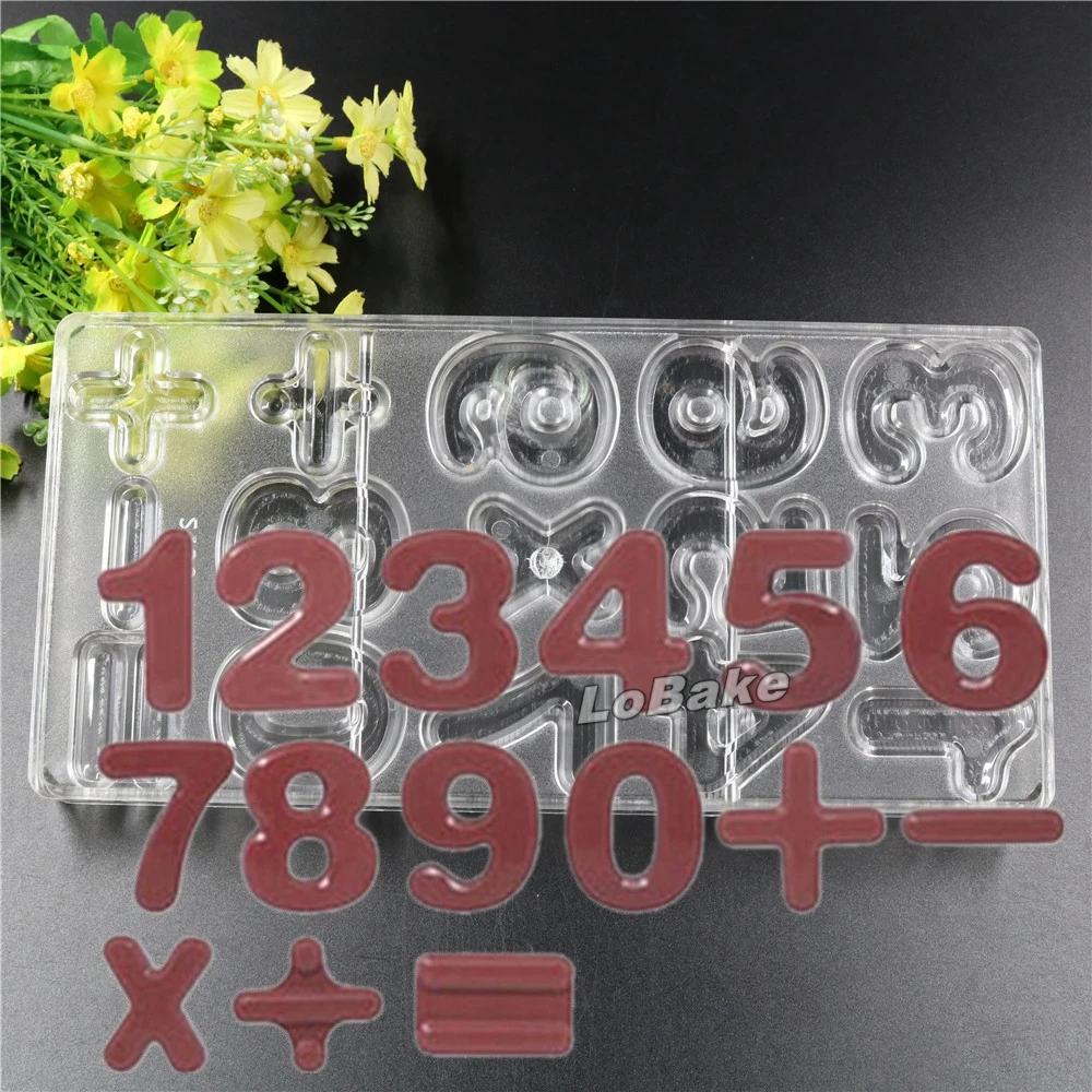 Figure Number shape PE plastic Chocolate Mould for DIY Chocolate sweet ...