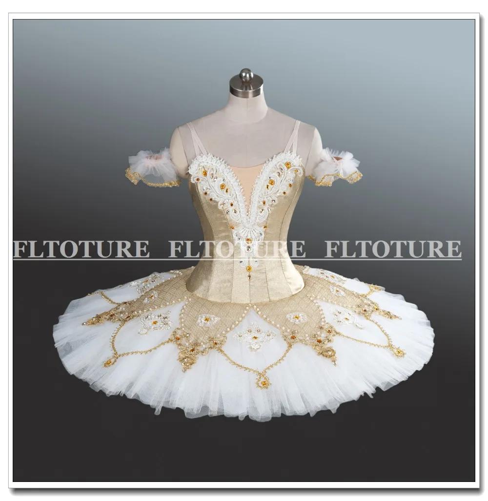 Girls Professional Ballet Tutus Child Ballet Performance Costumes Gold ...