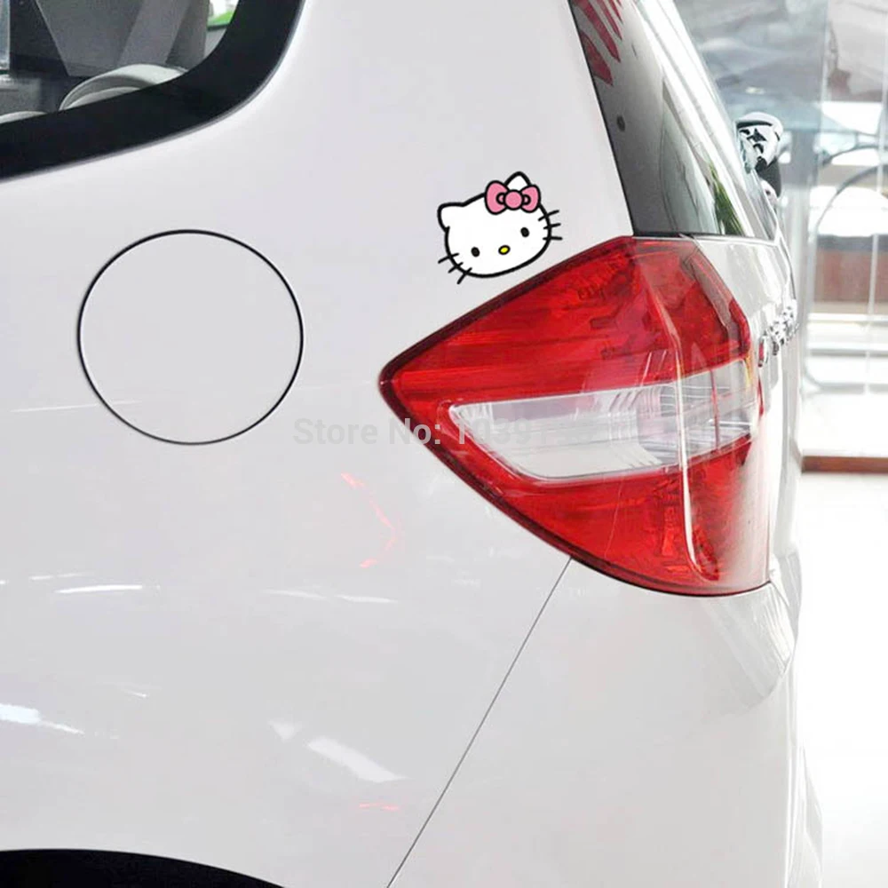 4 x Funny Hello Kitty Car Stickers Car Body Decal for TeslaToyota Ford ...