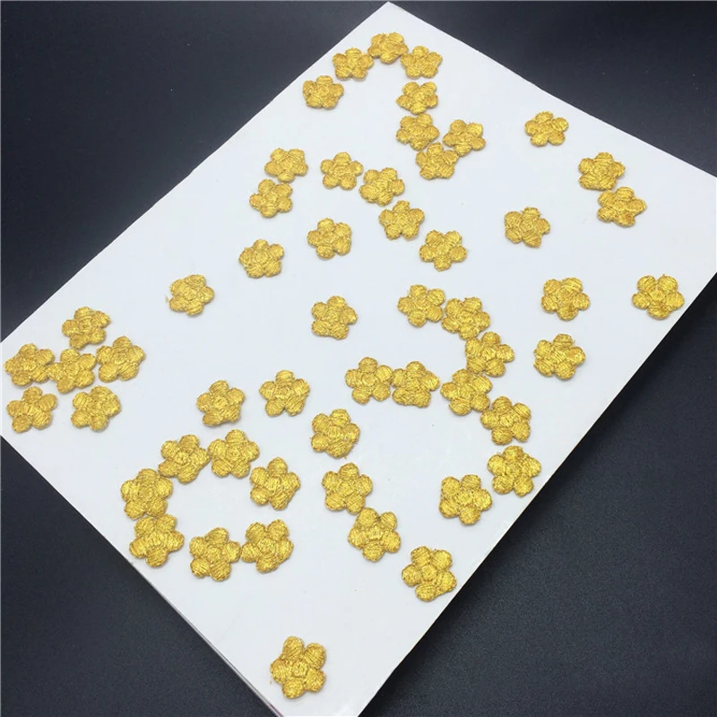 40pcs Gold Flower Backing Iron On Patch For Clothing Embroidery Jacket ...