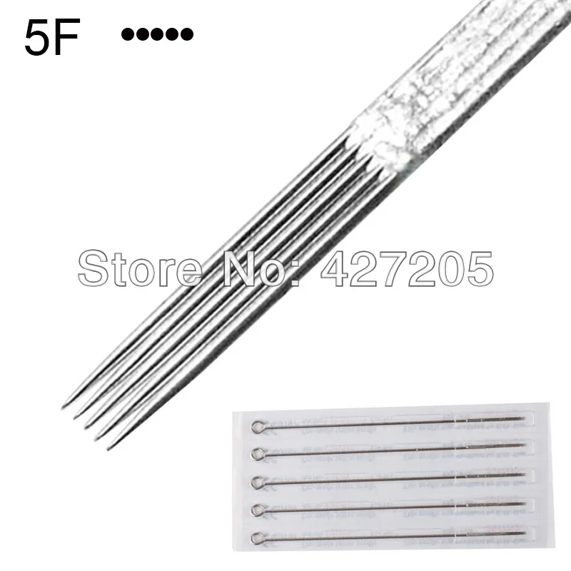 50PCS Disposable Sterile Shader Tattoo Needles 5F Tattoo Machine ...