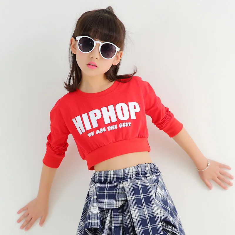 ערכות הלבשה - Girls Two Piece Set Long Sleeve Children Crop Tops And ...