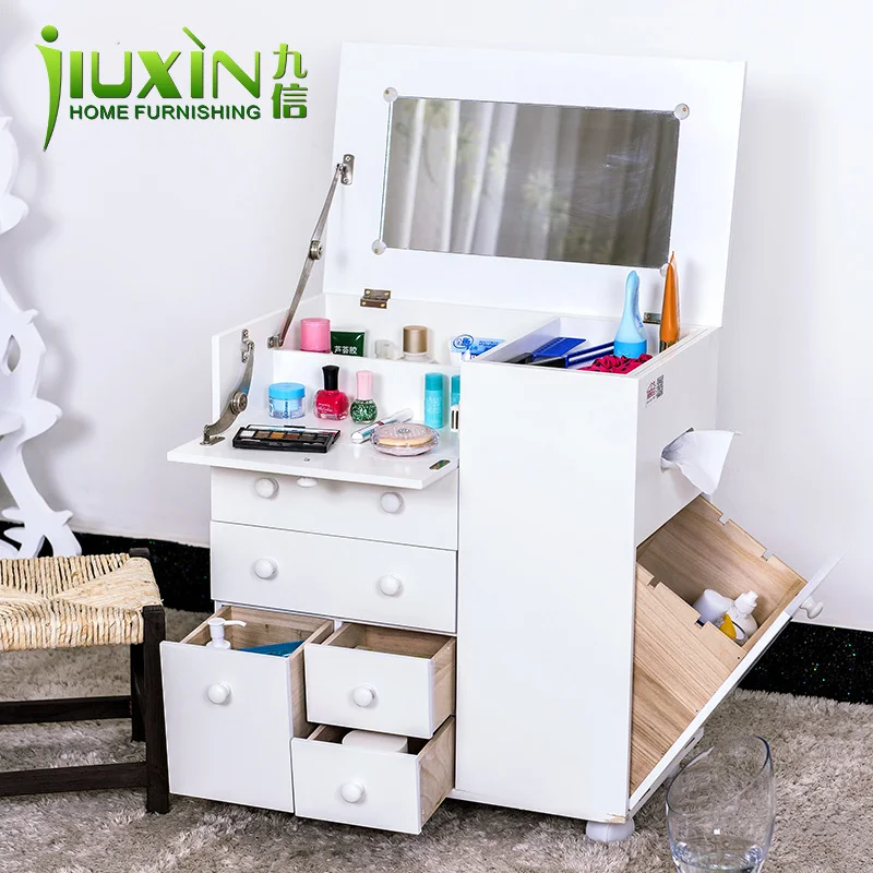 Japanese small apartment wood white makeup counter long 50 * W 30 * H ...