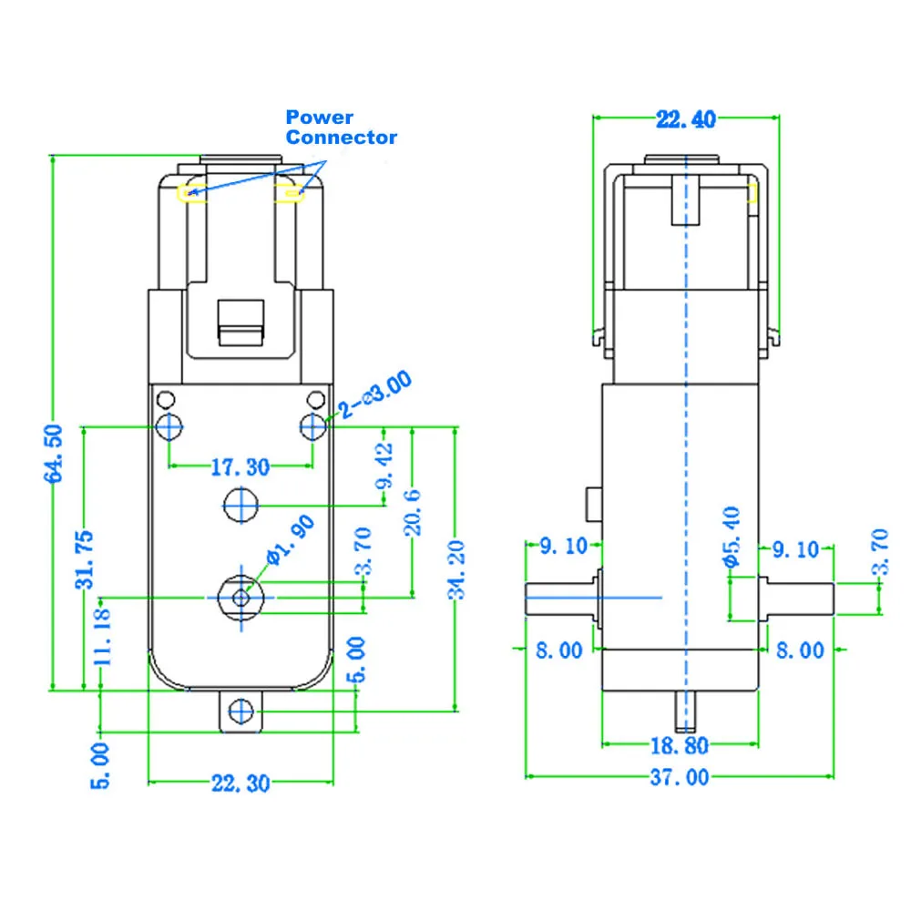 TT 130 accelerator/decelerator motor - 3-7.2V Power.