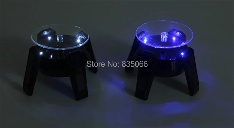 10X10X9CM Action Figure Toys Model Solar energy floor base Rotating LED ...