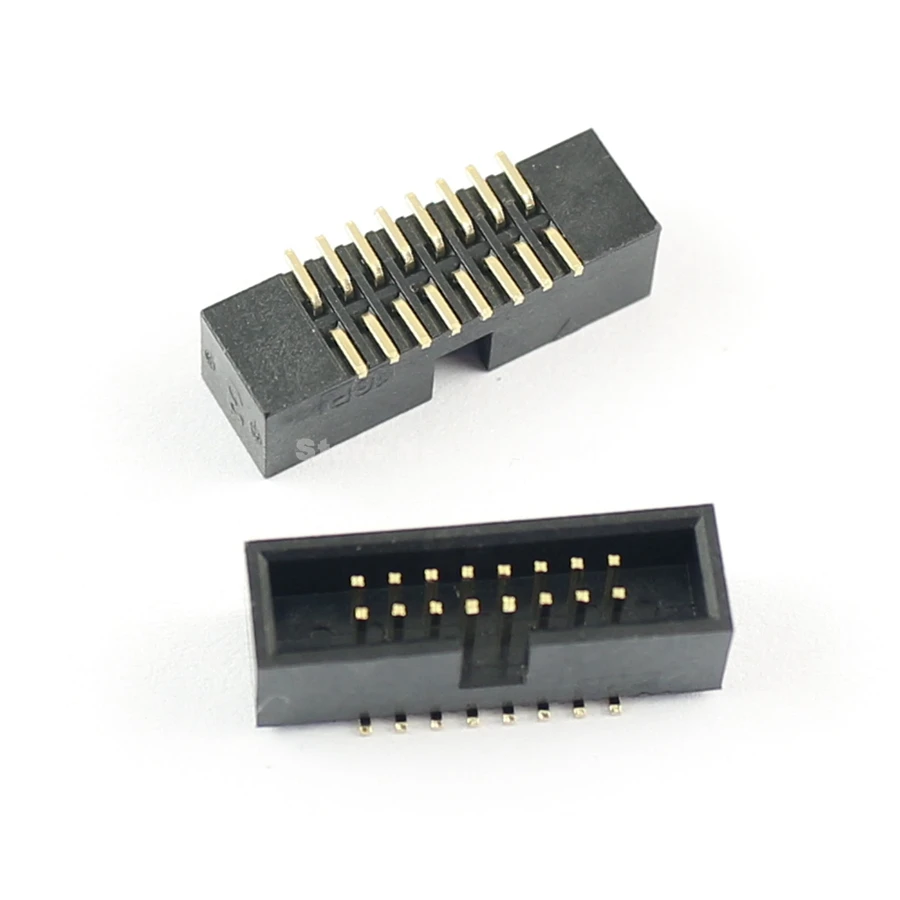 50pcs 1.27mm Pitch 2x8 Pin 16 Pin SMT SMD Male Shrouded Box Header IDC ...