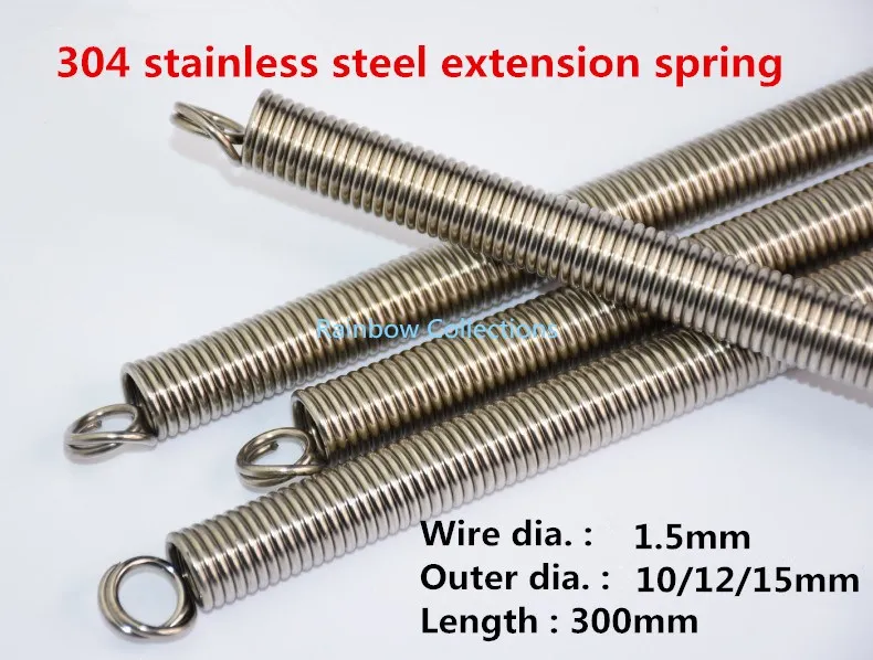304 Stainless Steel Extension Spring Wire Diameter 1.5mm /outer ...