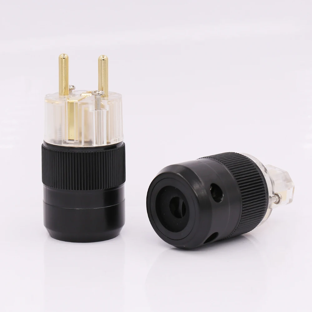 24K Gold Plated EU European Schuko Power Connector IEC Plug|iec plug ...