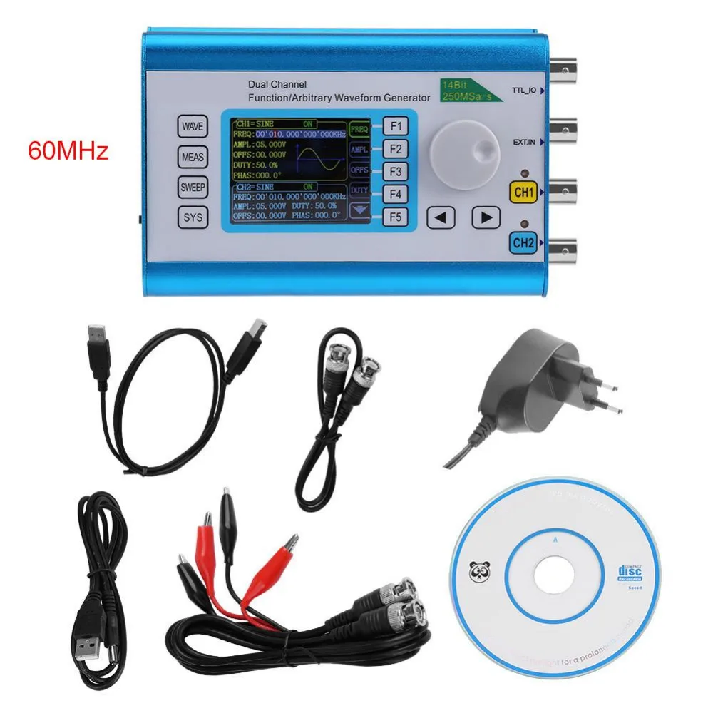 FY2300H 60MHz Arbitrary Waveform Generator Dual Channel 250MSa/s Signal ...