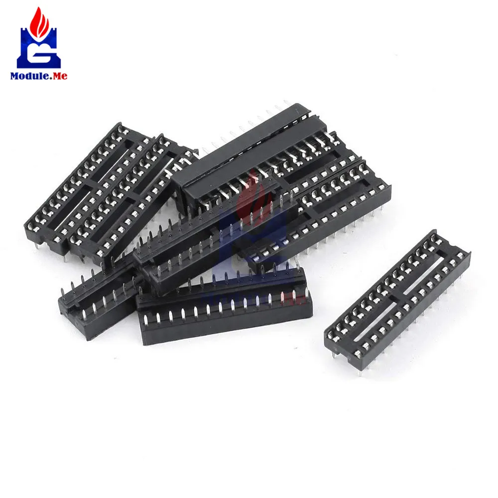 10 Pçs/lote 28 Pin DIP 28 SIP Rodada IC Sockets Adaptador de Solda Tipo ...