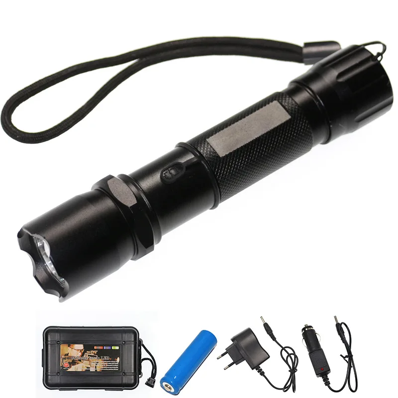 LED flashlight with compass Outdoor light charging flashlight Self ...
