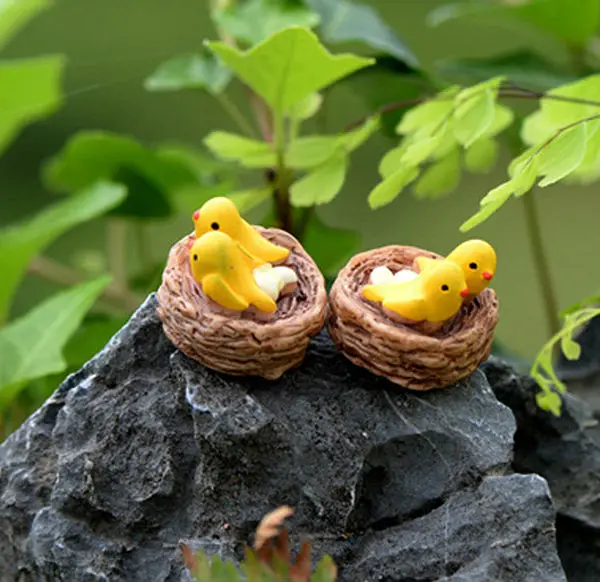 Aliexpress.com : Buy 3pcs Yellow bird bonsai figurines miniature resin ...