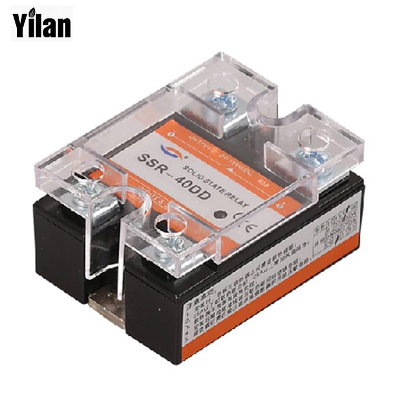 SSR 40DD 40A DC control DC SSR white shell Single phase Solid state relay 10A input 3 32V DC ...