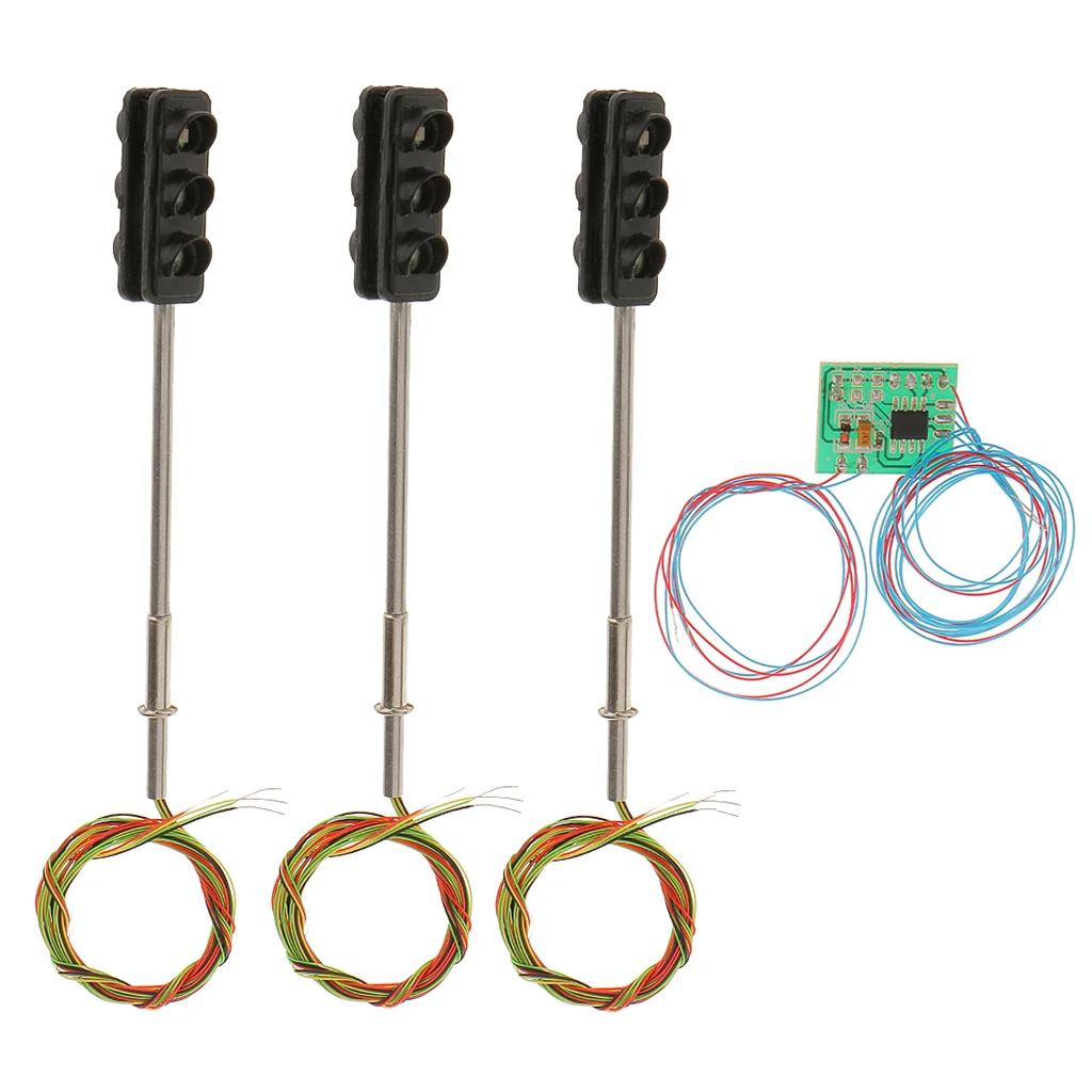3pcs 60mm Model 3 Light Metal Traffic Signal Lights 5 6V 0.36W Power ...