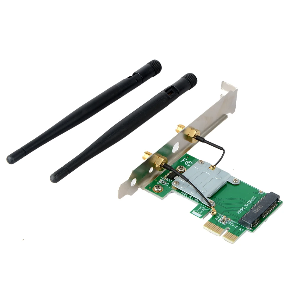 New 802.11n Wireless WIFI Mini PCI E Card To PCI E Wlan Adapter ...