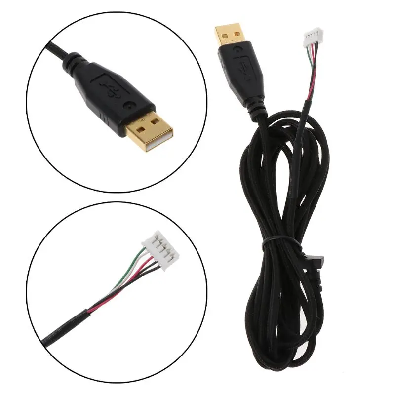 Durable Nylon Braided Line USB Mouse Cable Replacement Wire For Razer ...