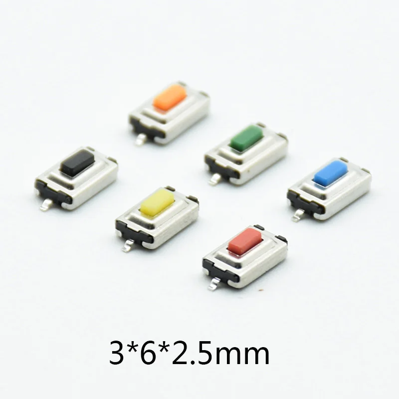 50pcs-Tact-Touch-mini-Micro-Switch-3X6X2-5MM-3-6-2-5mm-SMD-yellow-Red ...