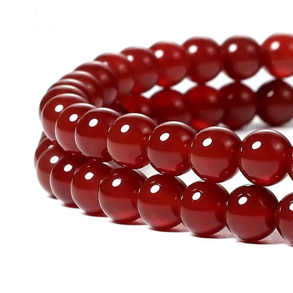 4 12mm AAA+ Red Agates Natural Stone Beads for Jewelry Making Round ...