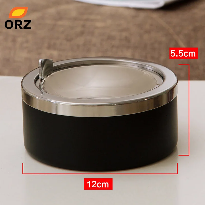 ORZ Portable Round Shape Stainless Steel Lid Windproof Smokeless ...