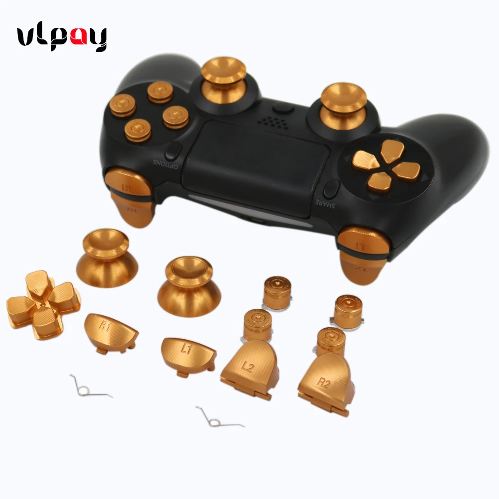 YTTL PS4 Controller Full Aluminum Metal Buttons Thumbsticks Analog Grip ...