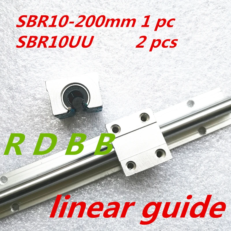 SBR10 200mm linear rail diameter 10mm Round Linear Guide Support Rails ...