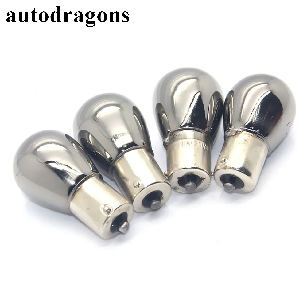 autodragons 10pcs P21W BA15s 382 SILVER / AMBER chrome Indicator Car ...