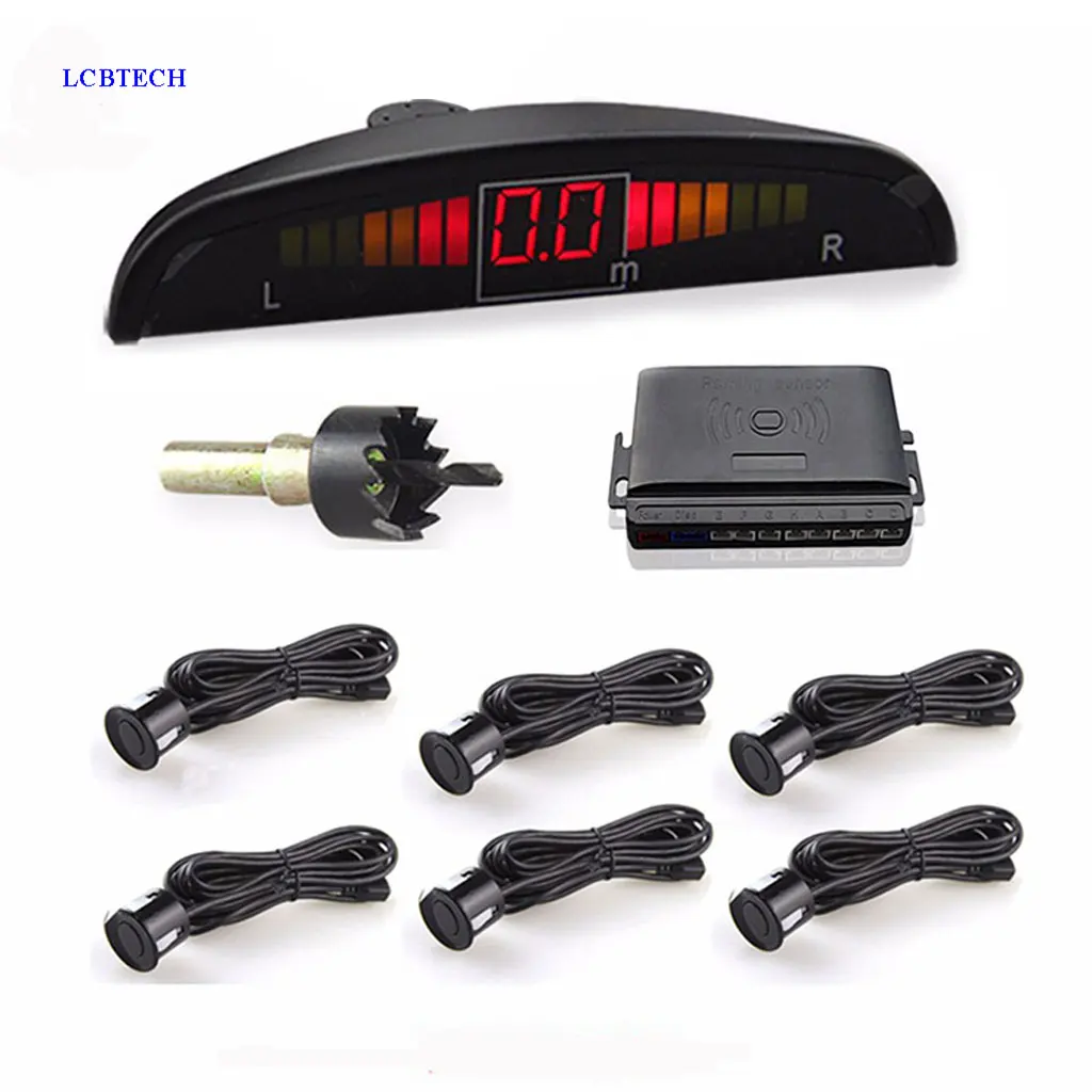 LED display Car reversing radar parking sensor Car rear monitoring ...