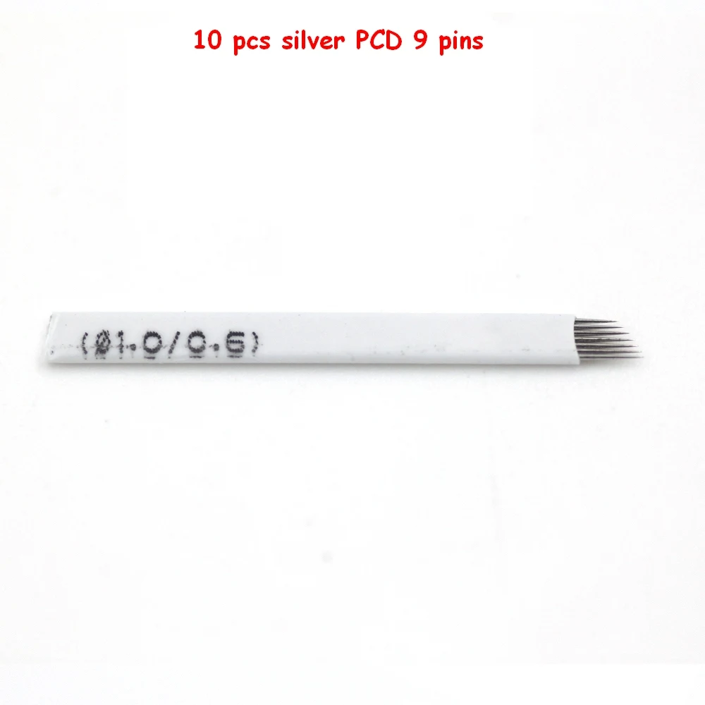 10 PCS/lot 9 Pin Tattoo Needles Permanent Makeup Eyebrow Embroidery ...
