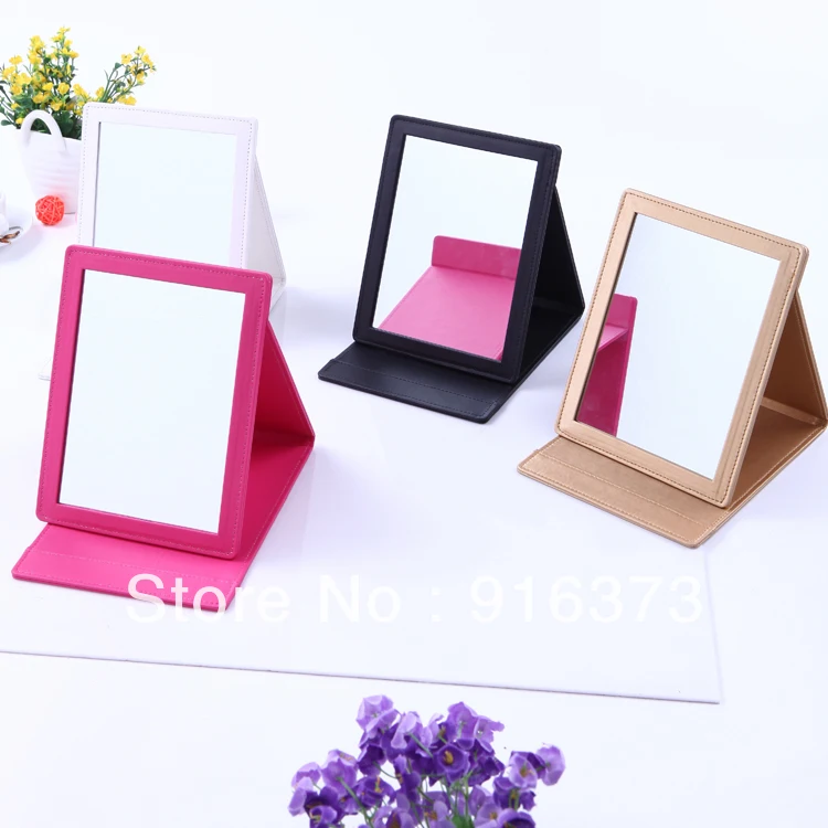 Free shipping 4" Mirrored small colorful folded mirror display stand ...