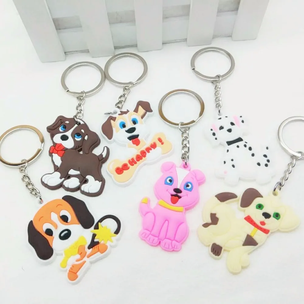 FREE SHIPPING BY DHL 120pcs/lot New Lovely Silicone Dog Keychains Puppy ...