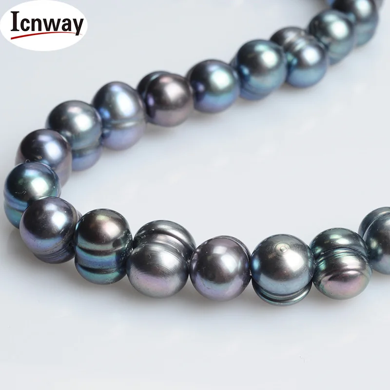 Perla Negra Natural de agua dulce de 9 10mm para la fabricación de ...