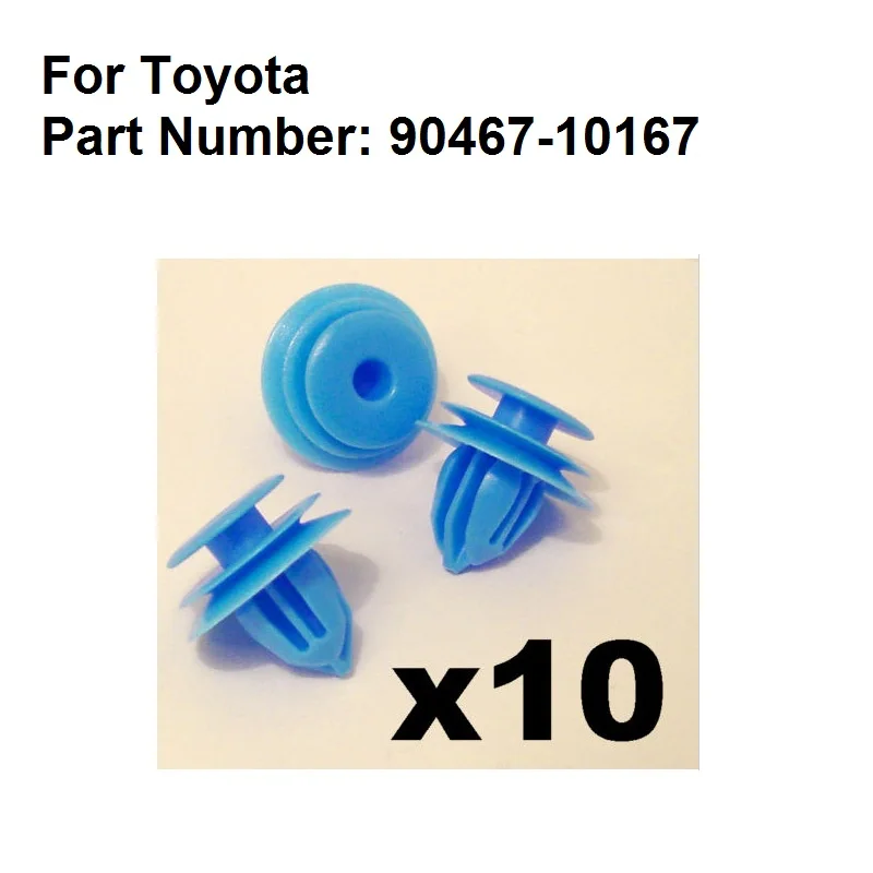 10x For Toyota Trim Clips for Door Cards & Interior Trim Panels 90467-10167