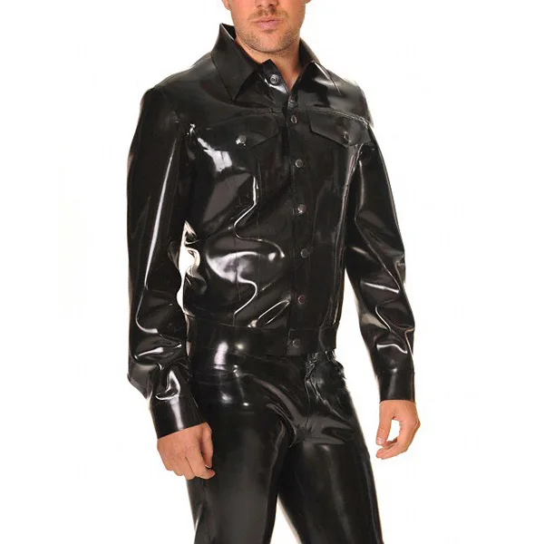 Latex Rubber blouse Latex Rubber Jacket Suit Black Latex Rubber Outfit ...