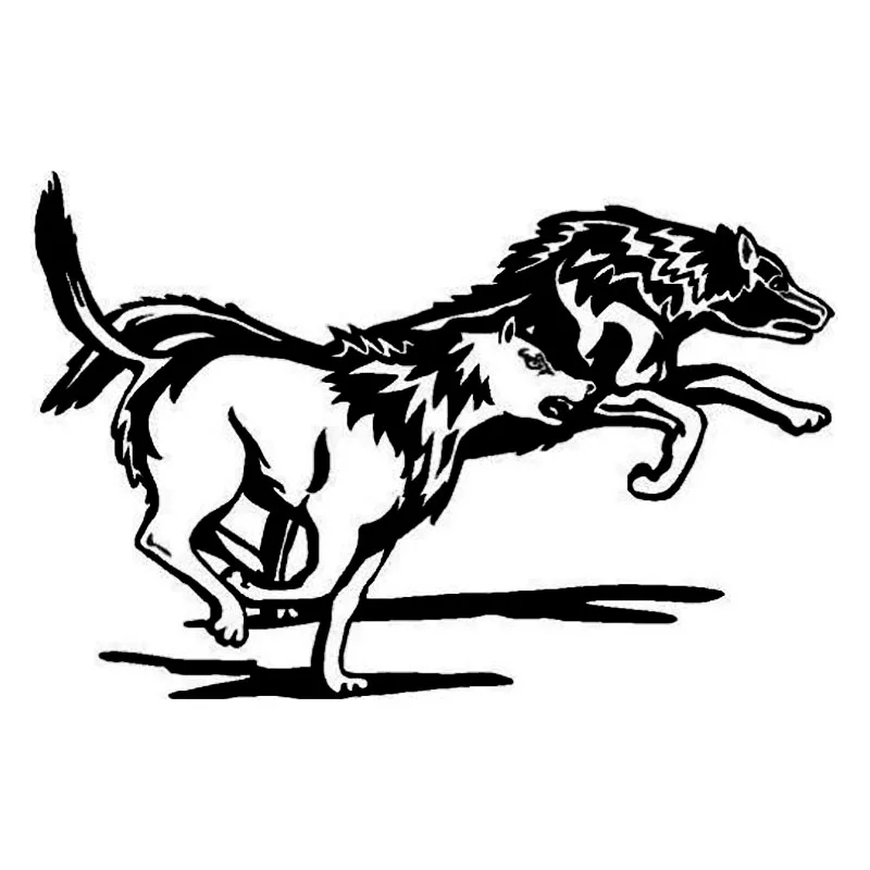25*16.4CM Running Wolves Car Styling Decal Cool Hunting Vinyl Outdoor ...