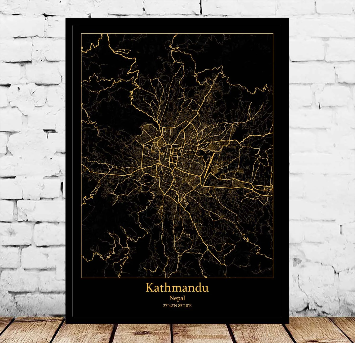 Kathmandu Nepal Map Poster|Painting & Calligraphy| - AliExpress