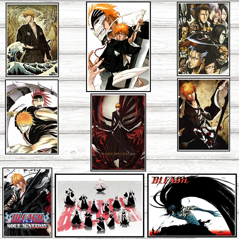 Bleach Kurosaki ichigo HD Canvas Print Wall Poster Scroll Room Decor ...